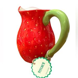 Home Essentials | Dining | Nwt Ceramic Strawberry Water Pitcher By Home ...